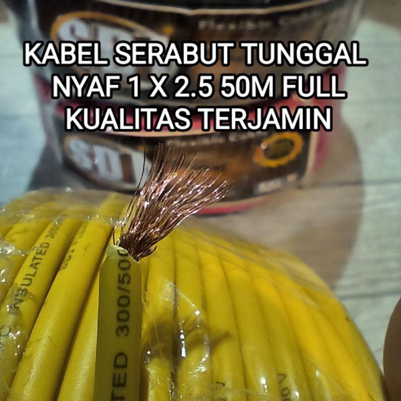Jual KABEL NYAF 1 X 2.5 MM Tunggal Serabut 50 Meter | Shopee Indonesia