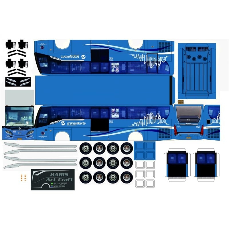 Jual Lembaran Pola Papercraft Bus skala 50 Transjakarta | Shopee Indonesia