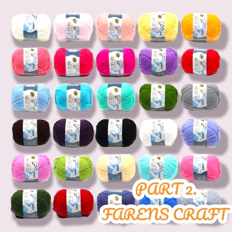 Jual Part 2. Benang Rajut Milk Cotton 5 Ply katun susu lembut rajutan ...