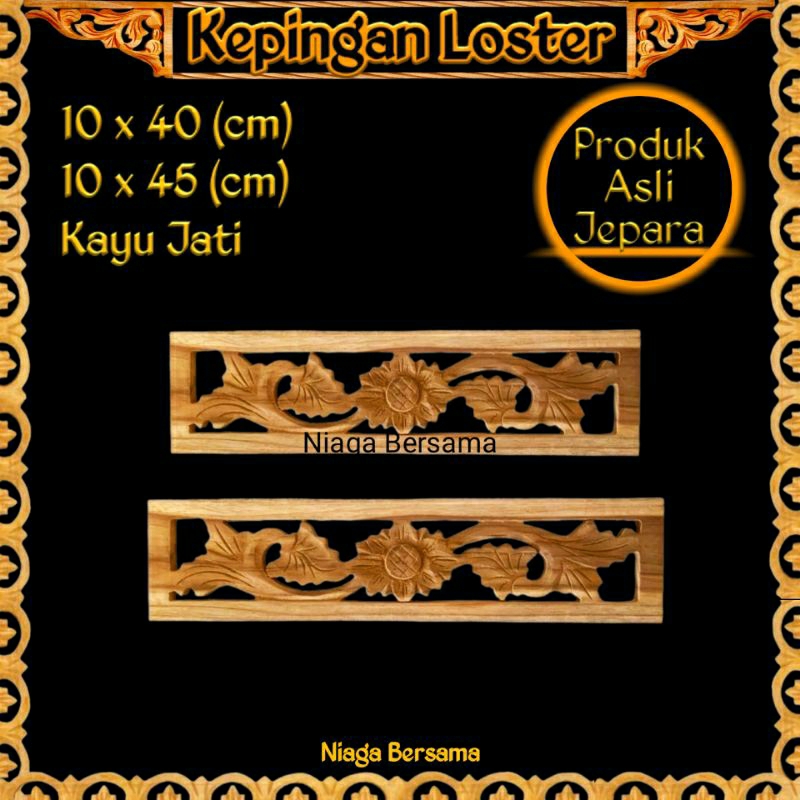 Jual Kepingan Loster Kayu Jati Mahoni Ukiran Motif Kembang | Shopee ...