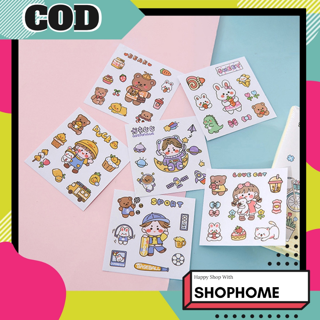 Jual SHOPHOME - Stiker lucu aeshtetic mini imut korea sticker tempel di ...