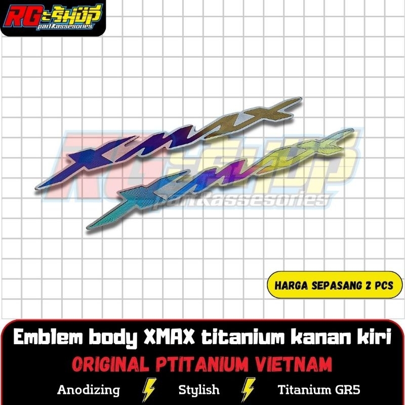 Jual Logo Emblem Body Titan Titanium GR5 Yamaha Xmax X-Max Ptitanium ...