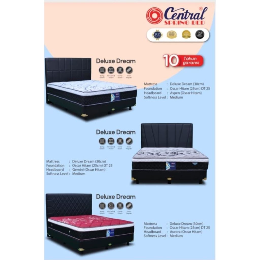Jual springbed central original bergaransi pegas 10 tahun matras ...