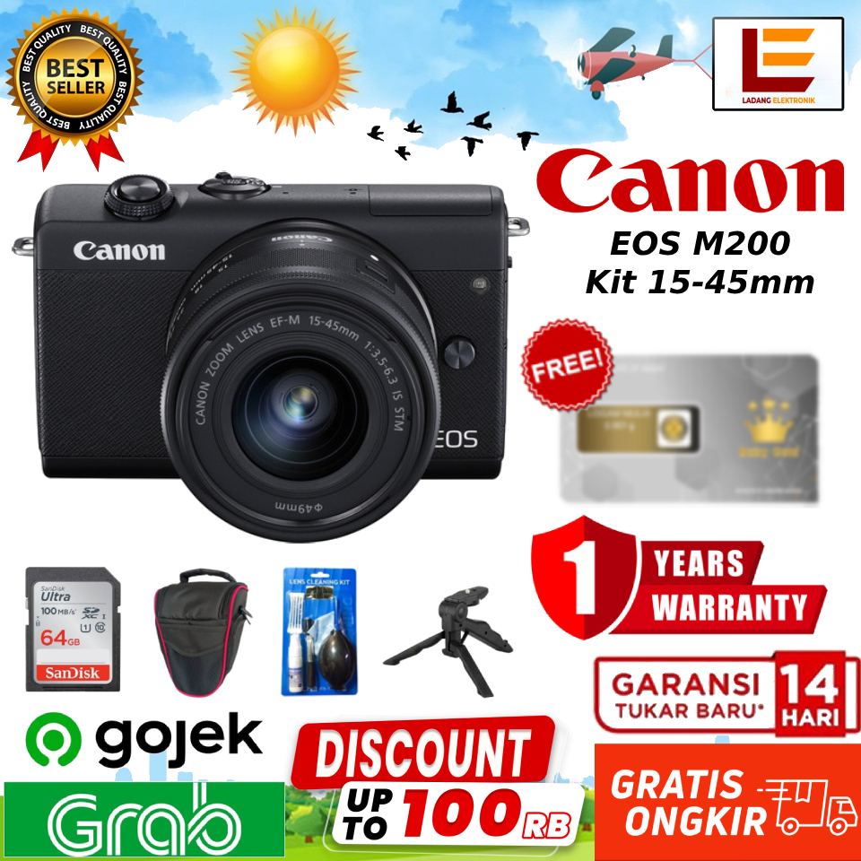 Jual CANON EOS M200 / CANON M200 KIT 15-45MM IS STM WIFI GARANSI RESMI ...