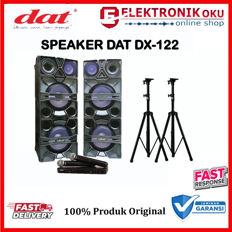 Jual PAKET KARAOKE SPEAKER AKTIF DAT DX-122 12 INCH + MIC WIRELESS ...
