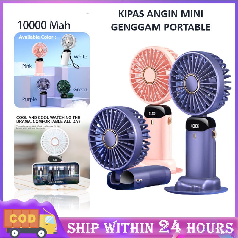 Jual 【READY STOCK】Kipas Angin Mini Portabel 10000mah Usb Genggam ...