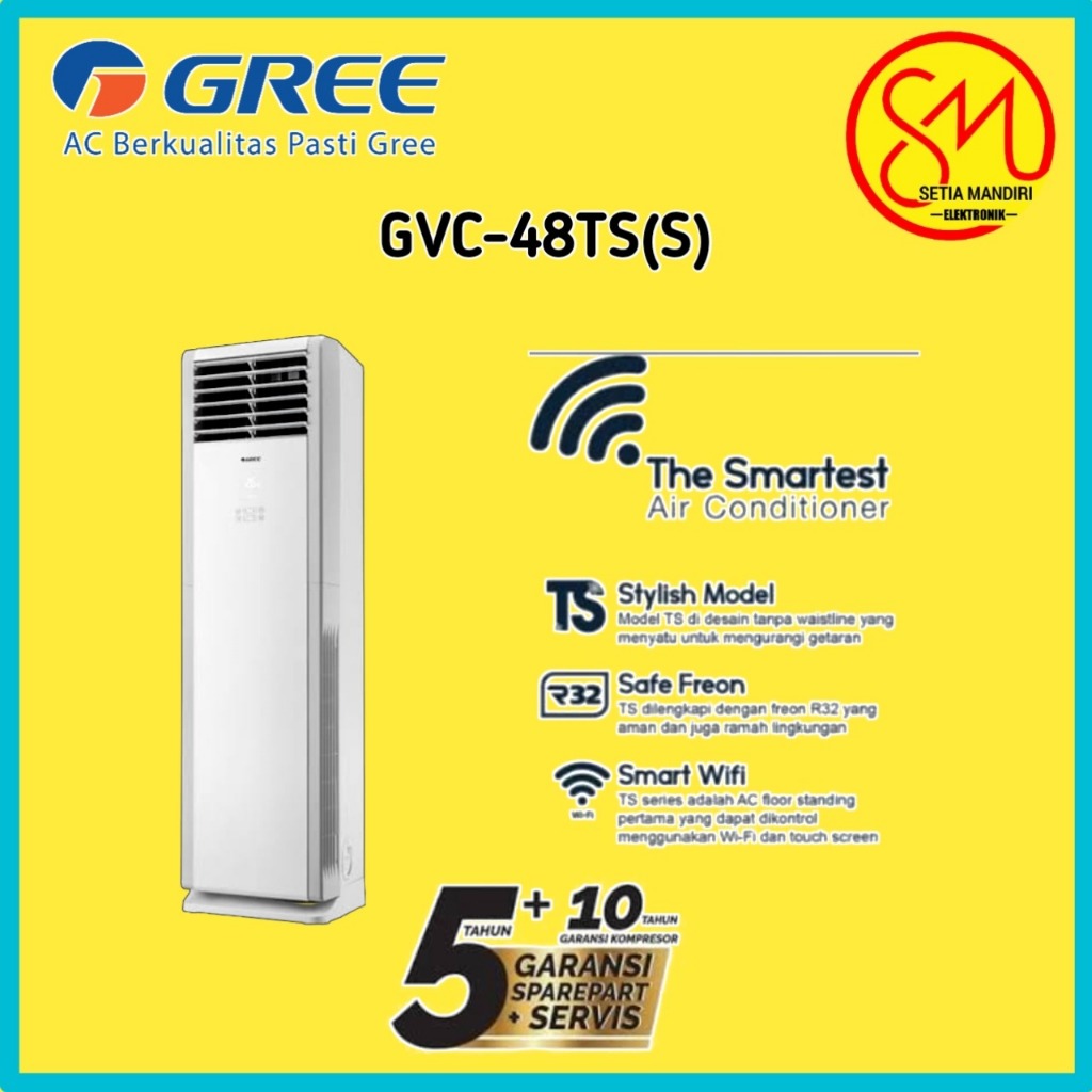 Jual AC GREE 5 PK GVC 48STS (S) / ECO AC FLOOR STANDING STANDARD DELUX ...