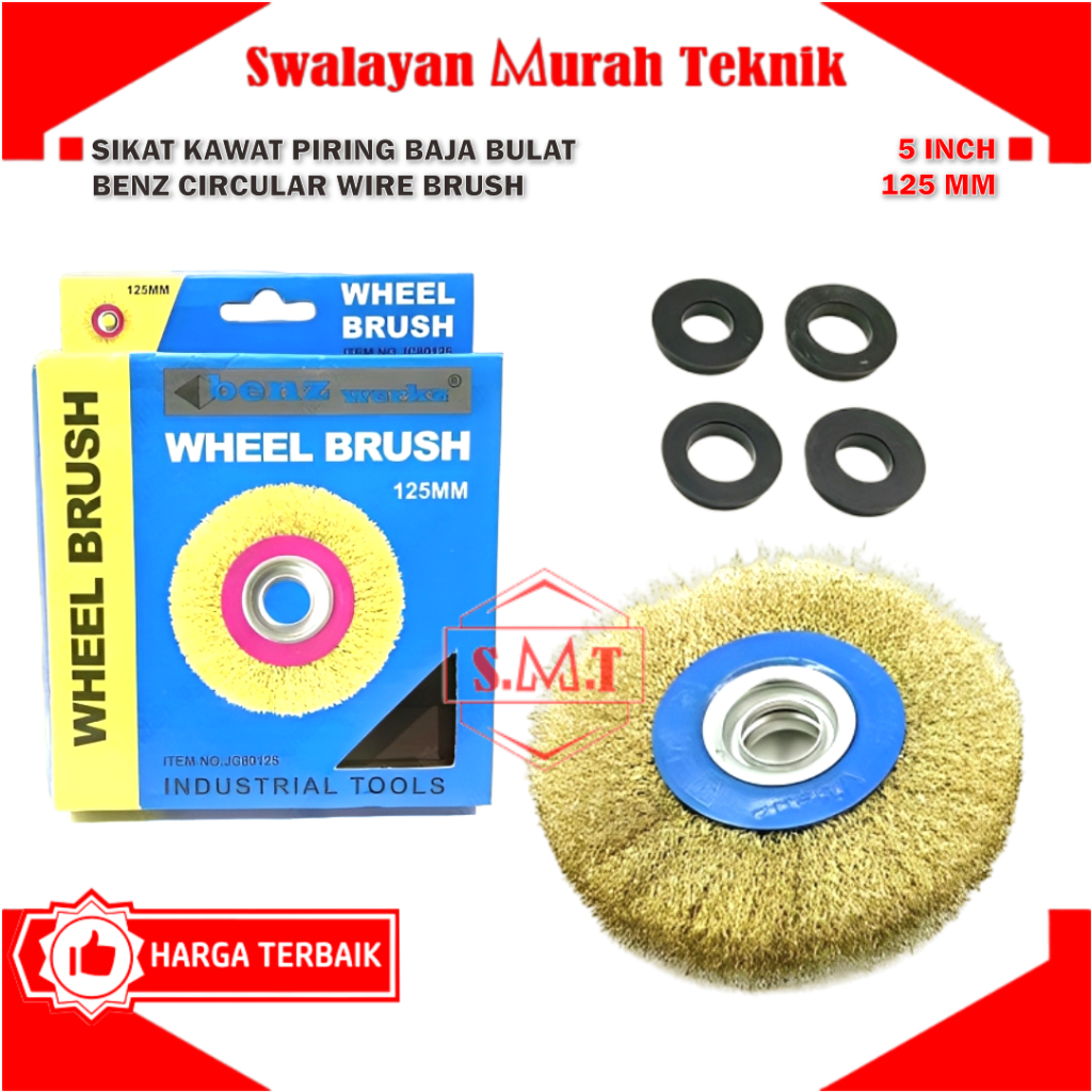 Jual Sikat Kawat Piring Baja Bulat 125 mm BENZ 5" Circular Wire Brush ...