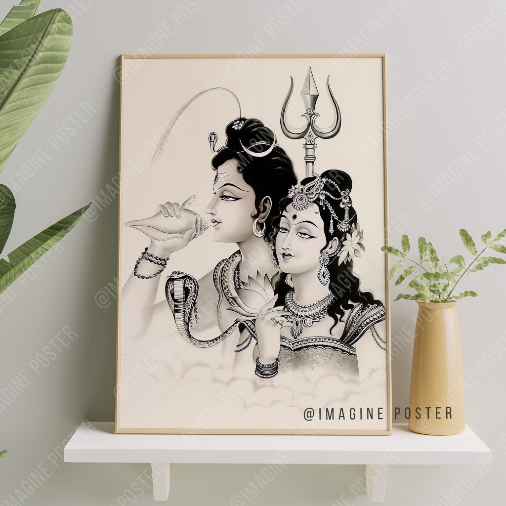 Jual Poster Gambar Dewa Hindu - Poster Dewa Siwa dan Dewi Parwati ...