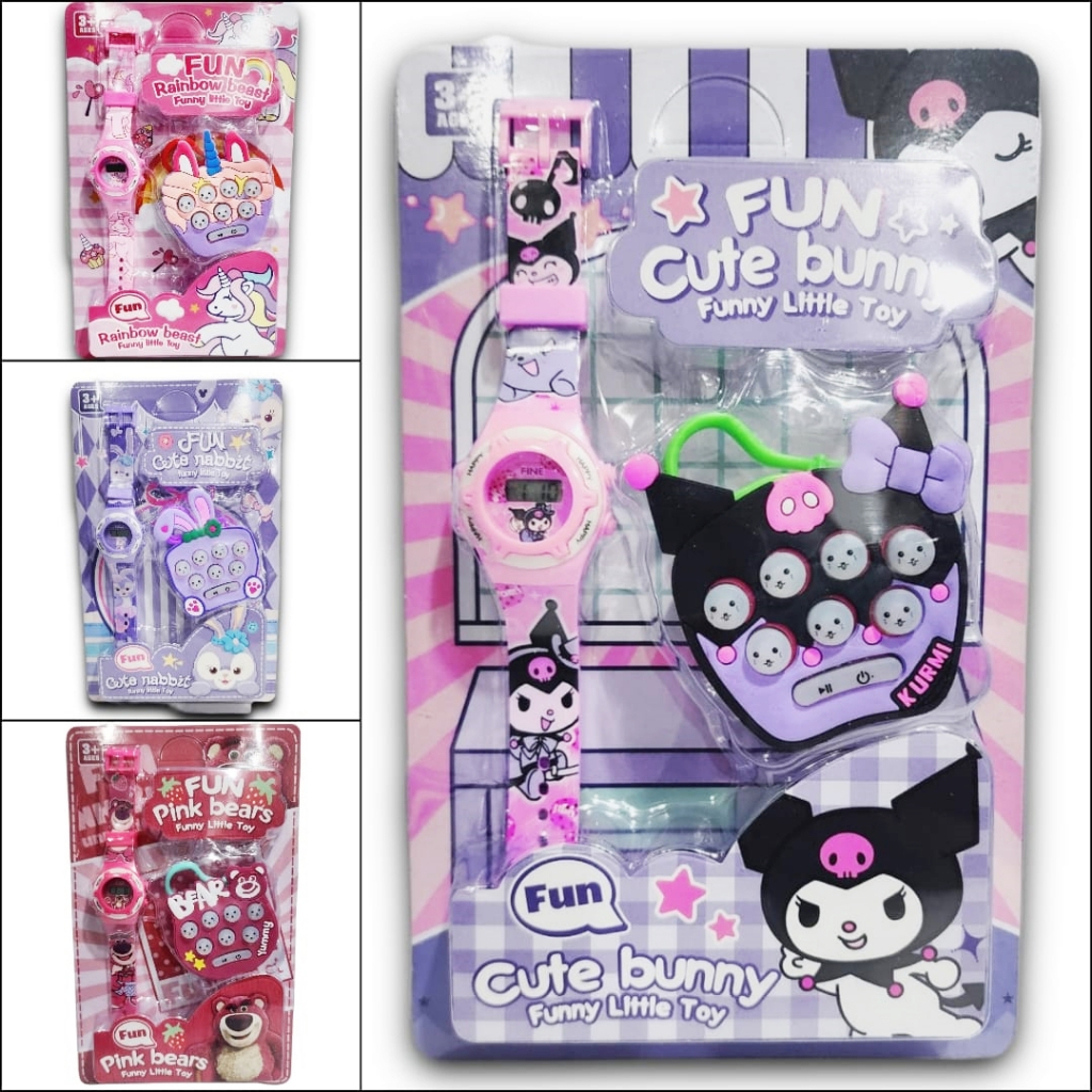 Jual toko_rici Jam Tangan Anak Bonus Pop It Karakter Lotso Kuromi ...