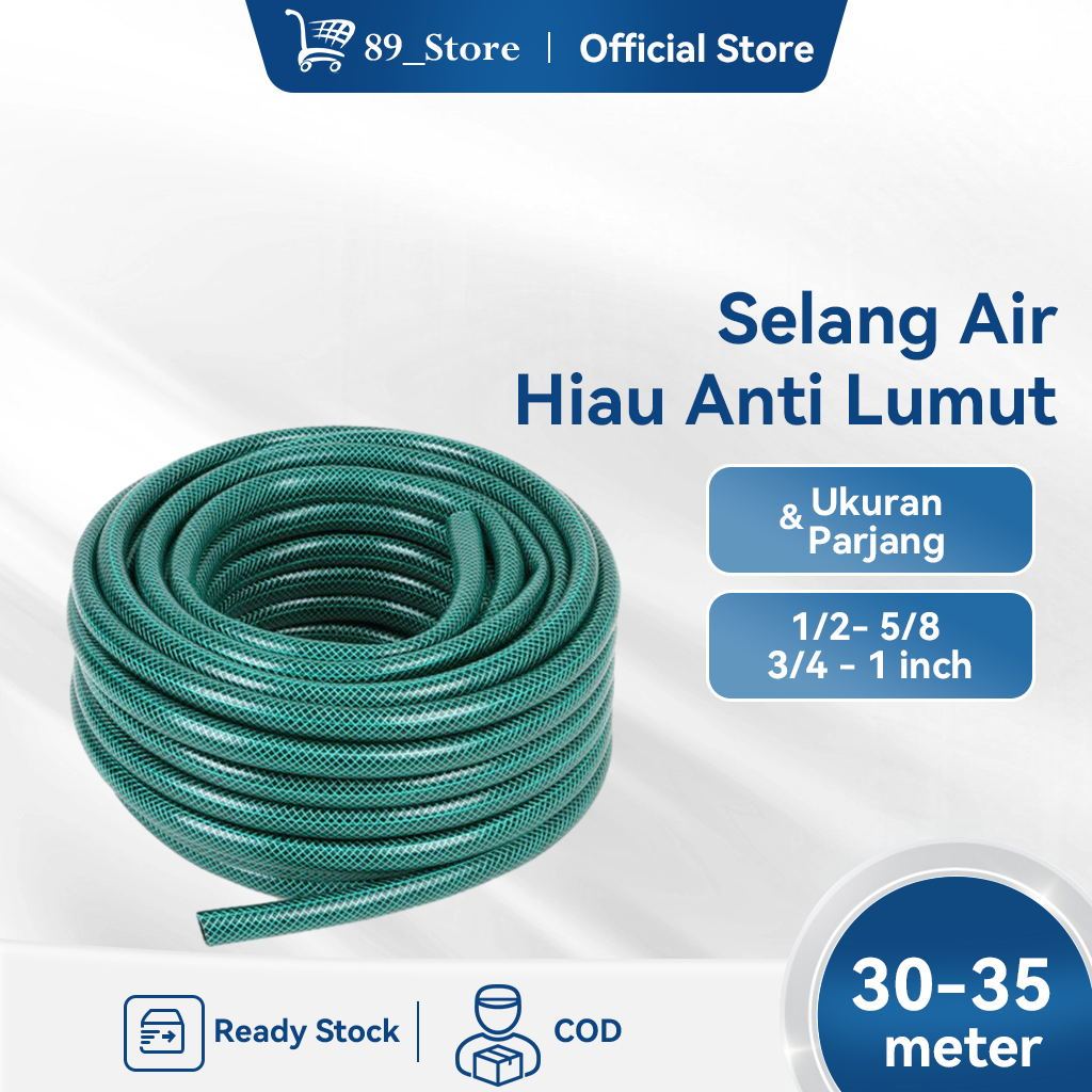 Jual SELANG AIR PANJANG 30 METER HIJAU ANTI LUMUT TEBAL 2MM SELANG AIR 1/2 5/8 3/4 INCH SELANG ...