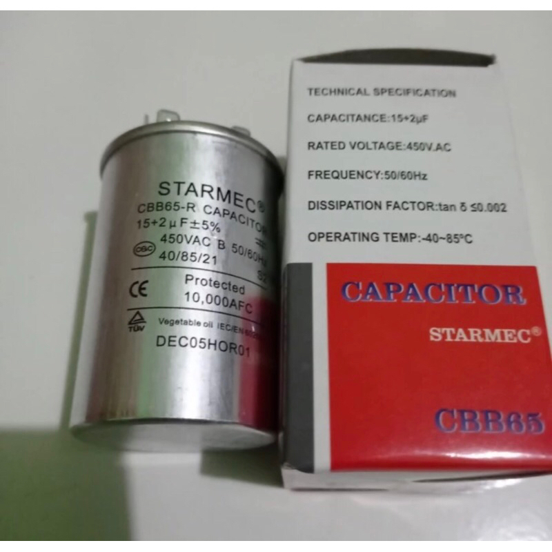Jual Capasitor Kapasitor AC 15+2uf mikro 450VAC STARMEC | Shopee Indonesia
