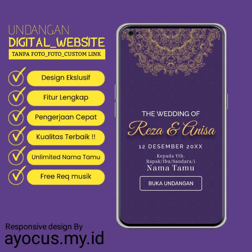 Jual undangan pernikahan digital website Custom Tema Mewedding-08 ...