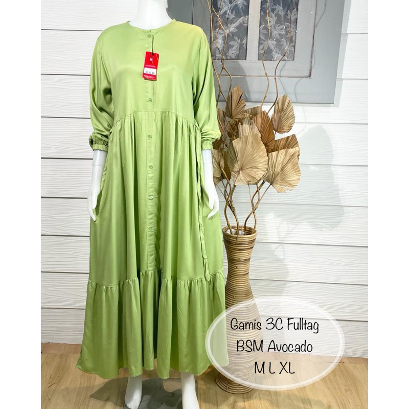 Jual Gamis 3C Rayon Twill Premium Dress Polos Bumil Busui Bahan Katun Rayon Twill Premium Jumbo ...