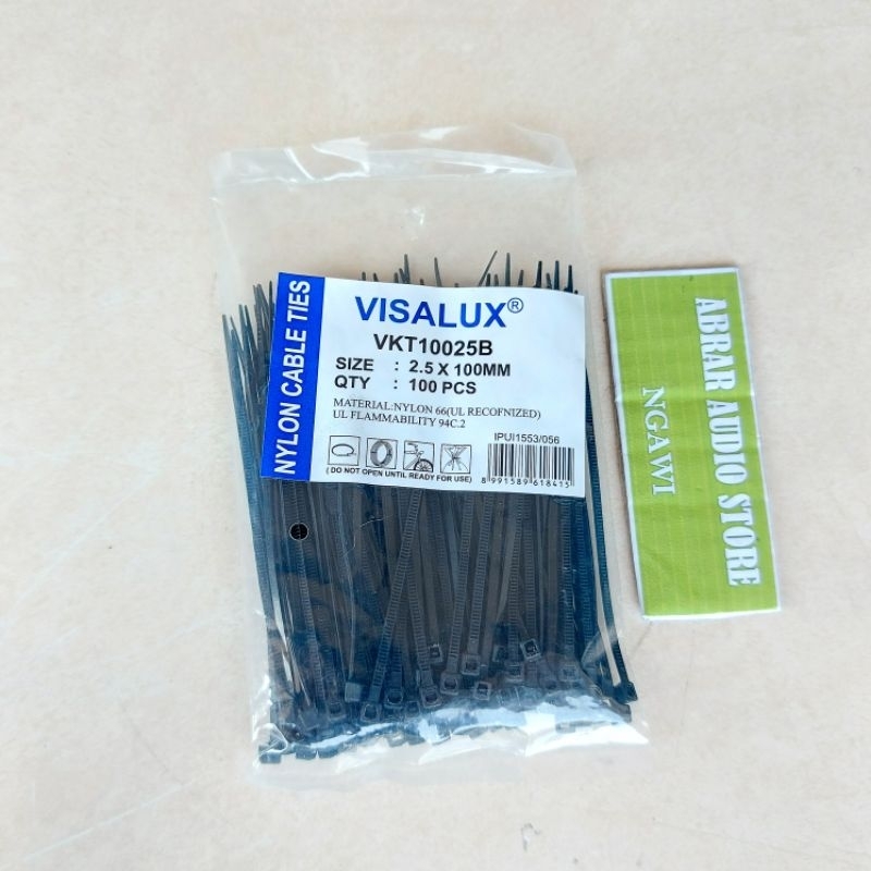 Jual KABEL TIES/ TALI KABEL VISALUX 10CM 2,5 X 100MM ( ISI 100 ...