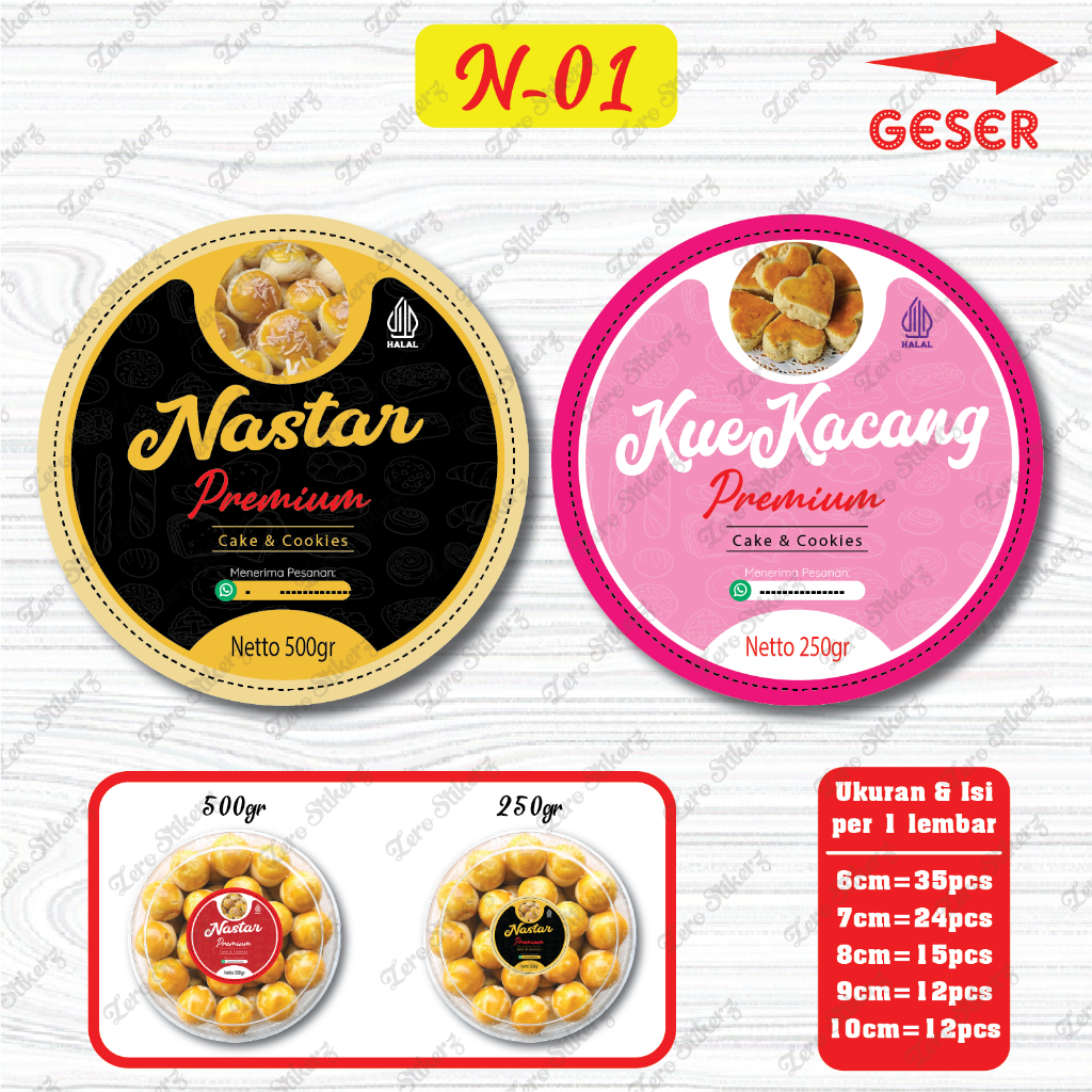 Jual Stiker Toples 250 - 500 gram free custom logo / stiker nastar ...