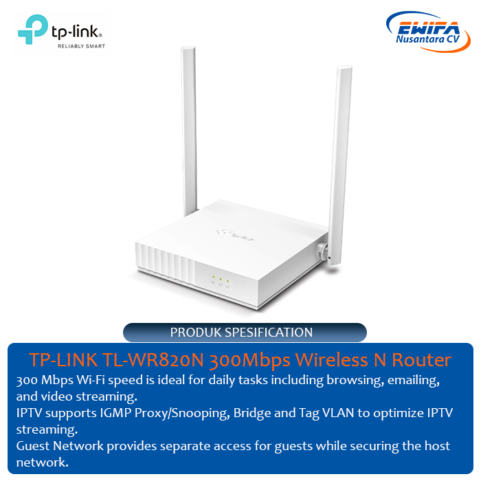 Jual TP-LINK TL-WR820N 300Mbps WIRELESS N ROUTER 820N | Shopee Indonesia