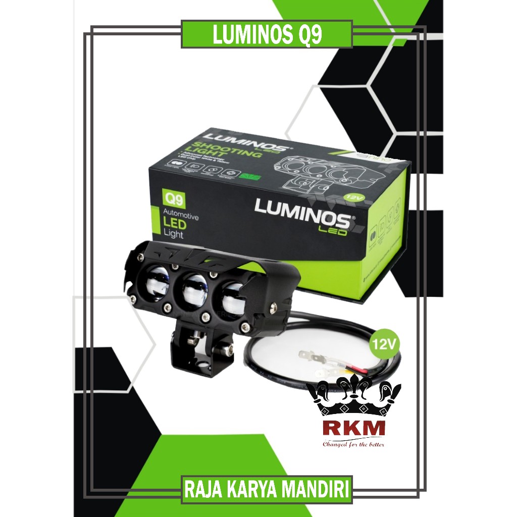 Jual LAMPU SOROT LASER Q9 3 MATA 2 WARNA LUMINOS NINE HI LOW WHITE ...