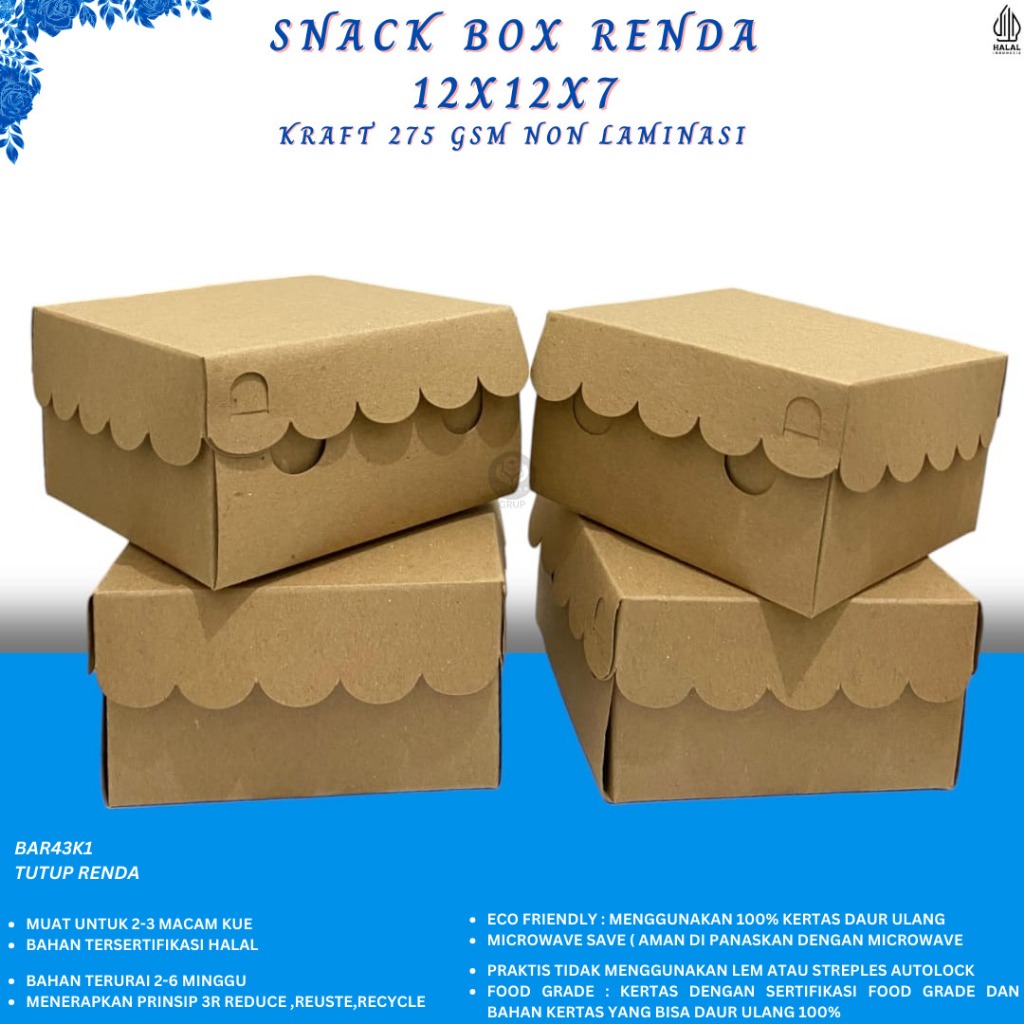 Jual Box Snack 12x12x7 Box Roti Snack Box (BAR43K1) | Shopee Indonesia