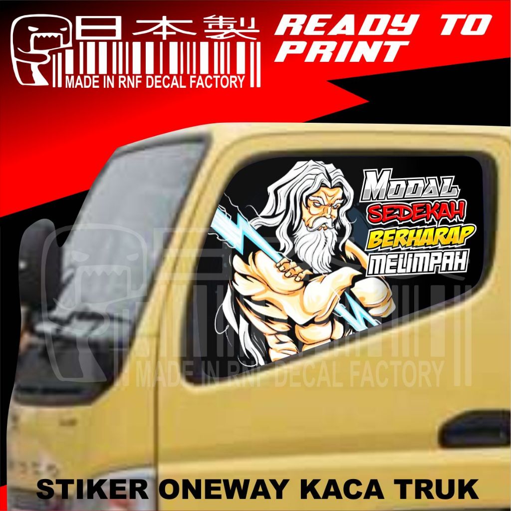 Jual STIKER KACA GAMBAR..STIKER ONEWAY TRUK CANTER KAKEK ZEUS..RNF ...