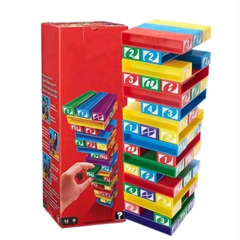 Jual Mainan Seru Susun Balok Block Stacking Tower BLOCKS Family Game ...
