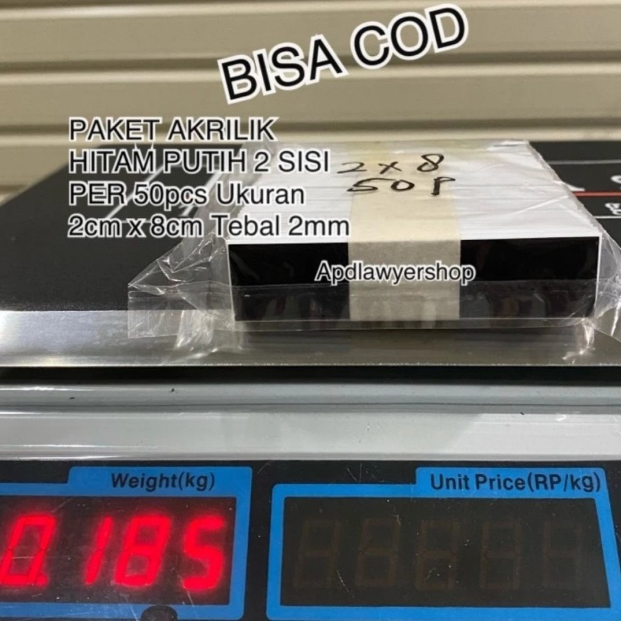 Jual Paket Akrilik Nama Dada Hitam Putih 2 Sisi Acrylic Name Tag 8cm x ...