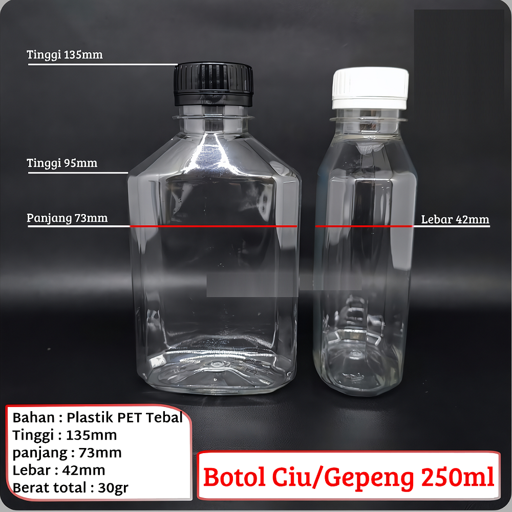 Jual Botol Gepeng 250ml / Botol Mansion PET 250 ml ball isi 25et | Shopee Indonesia