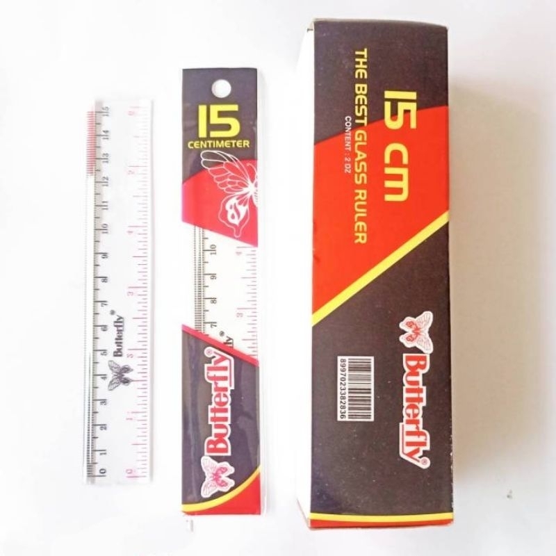 Jual PENGGARIS GARISAN BUTTERFLY 15 RULER KUPU KUPU 15CM MISTAR ...