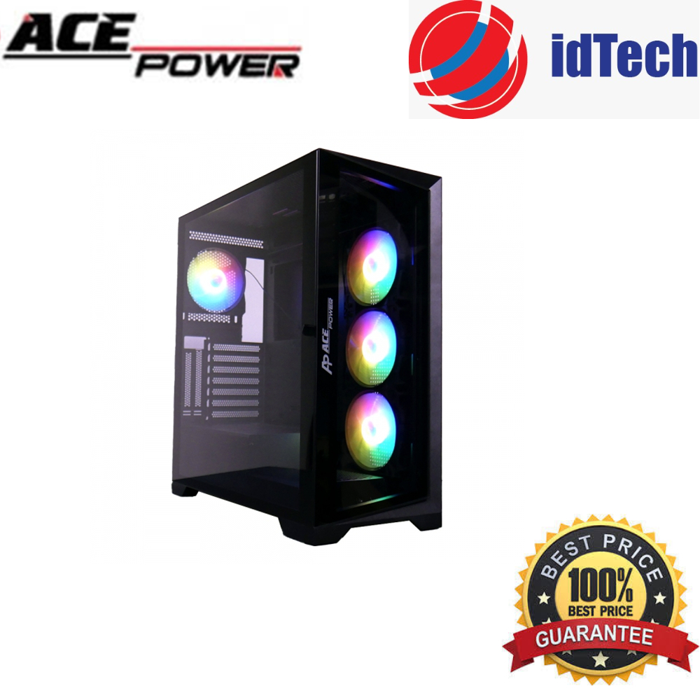Jual Ace Power Casing Glacier Tempered Glass 4 Fan Argb | Shopee Indonesia