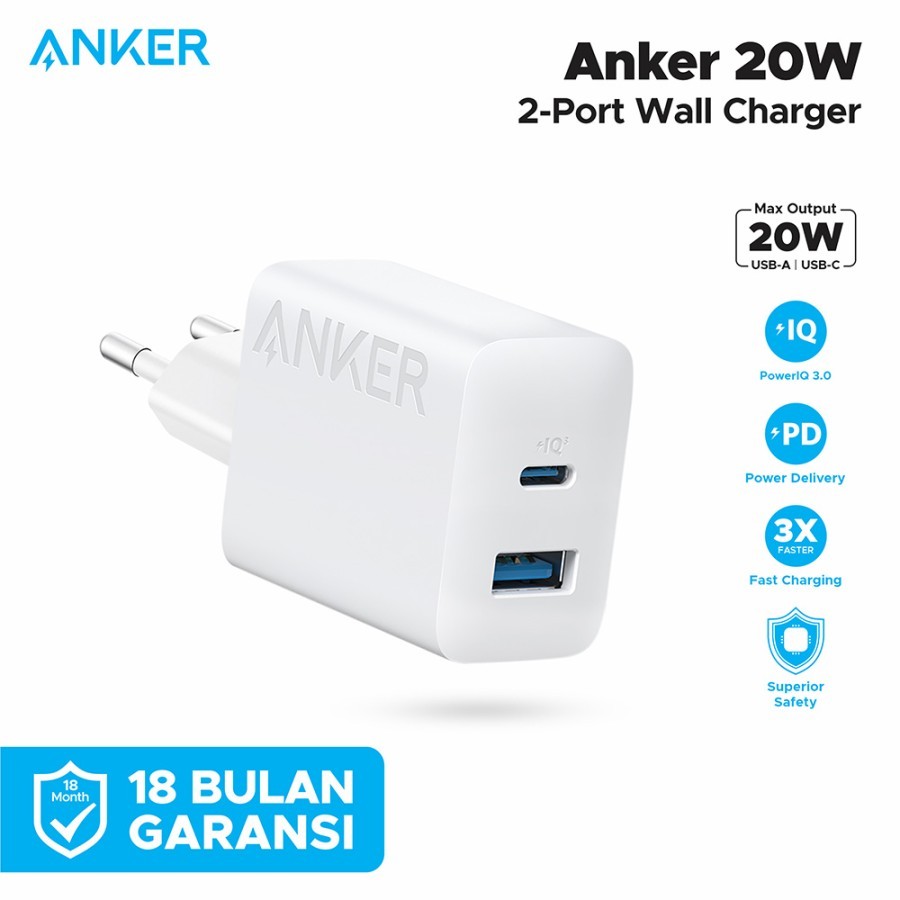 Jual Anker Wall Charger PowerPort 20W - A2348 | Shopee Indonesia