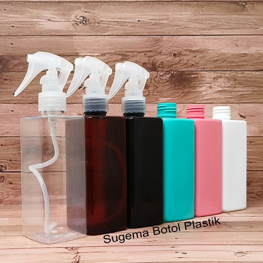 Jual Botol Spray Semprot 250ml Model Kotak Tutup Triger Burung Clear ...