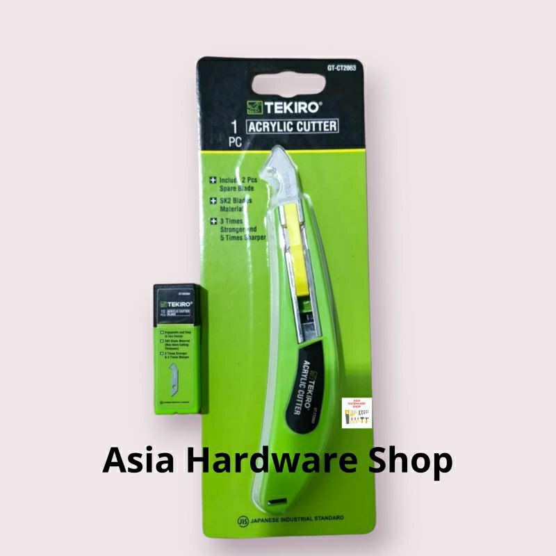 Jual PAKET PISAU CUTTER ACRYLIC AKRILIK PLASTIK + REFILL ISI 10 PCS ...