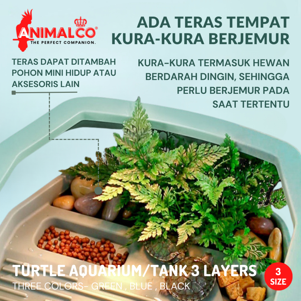 Jual TURTLE TANK AQUARIUM SIZE M & L AKUARIUM RUMAH BAK KANDANG EMBER TEMPAT KURA KURA AIR ...