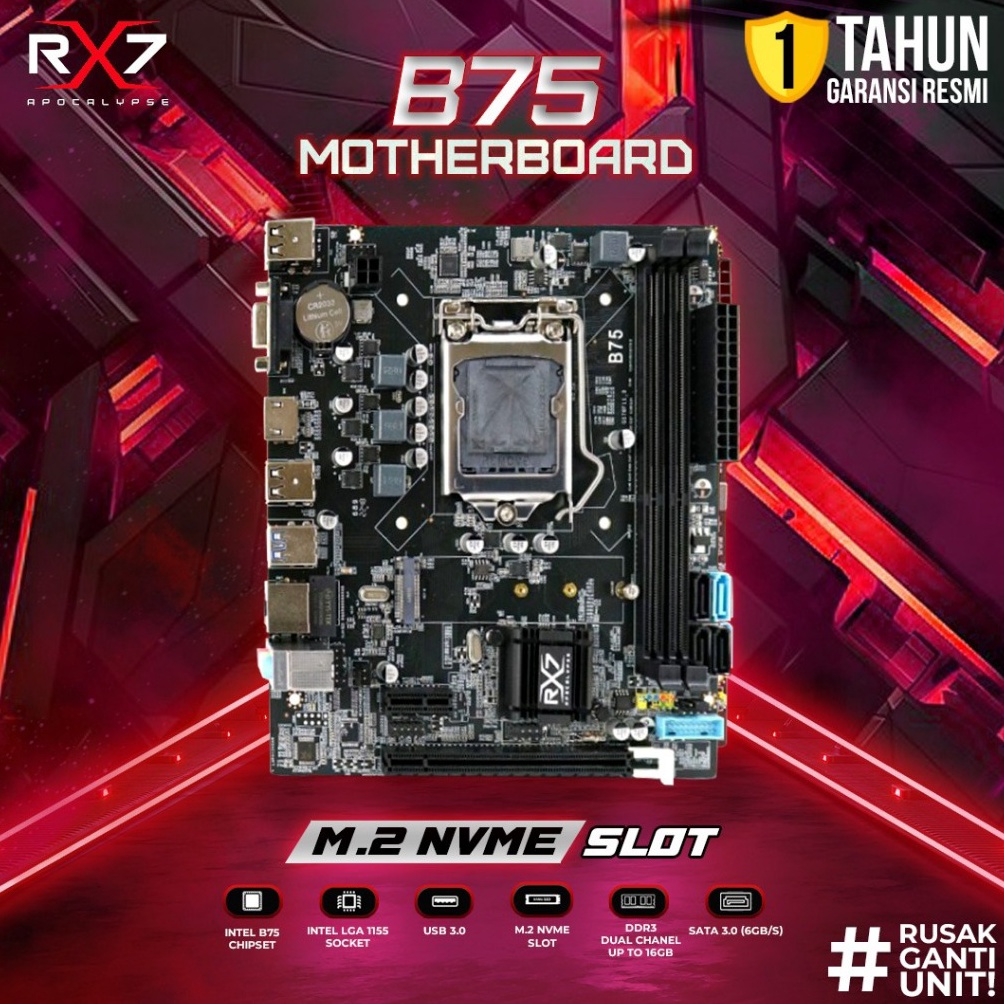 Jual Wow Murah Meriah Motherboard RX7 B75 H61 PLUS LGA 1155 DDR3 B75 Mainboard SUPPORT NVME VJ ...