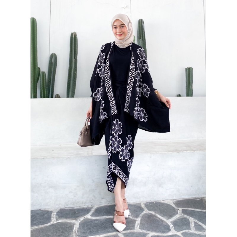 Jual OUTFIT KONDANGAN SIMPEL ONE SET BATIK OUTER ROK LILIT KIMONO ...