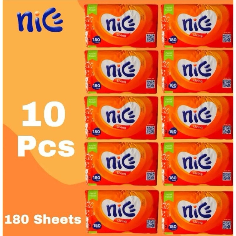 Jual PAKET 10PACK TISU MURAH NICE 180 SHEET TISSU FACIAL TISSUE / TISU ...