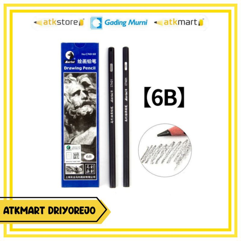 Jual (12 PCS) MARIES DRAWING PENSIL C7401 6B - PENSIL GAMBAR - PENSIL SKETSA | Shopee Indonesia