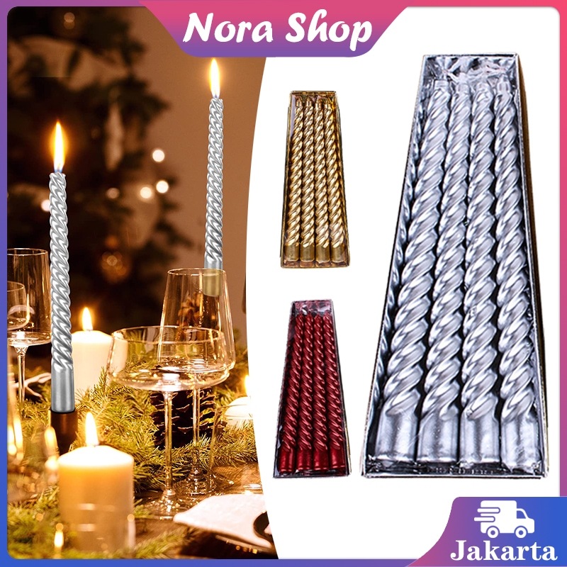 Jual Lilin Ulir Spiral 4pcs Lilin Panjang Spiral Berwarna Lilin ...
