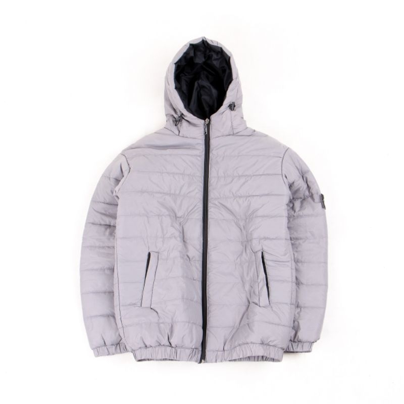 Jual Jackets & Coats Puffer Jaket Abu Abu / Jaket Gelembung Tebal Pria ...