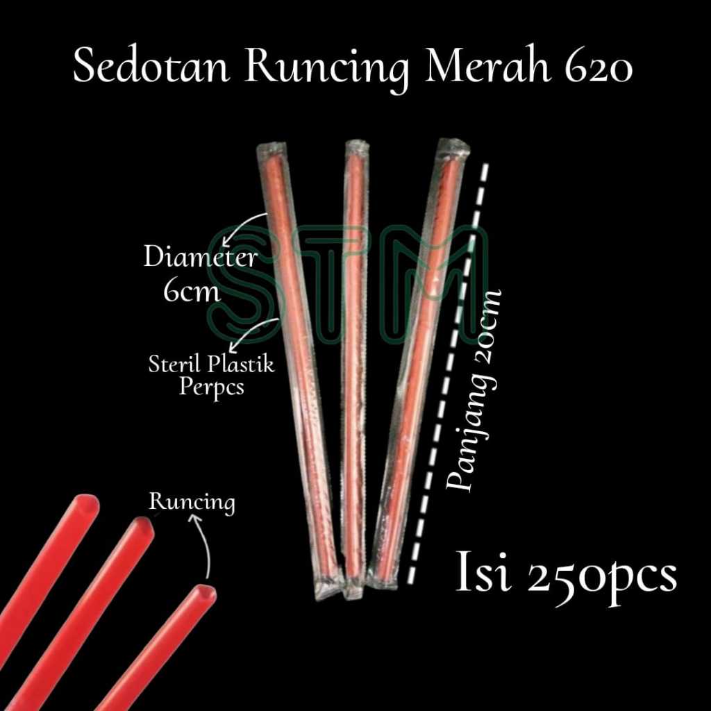 Jual STM Straw Sedotan Merah 620/Hitam Runcing 620 Steril /Black Oxo ...