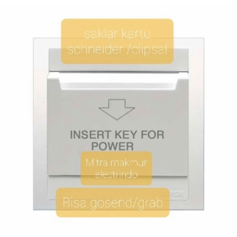 Jual saklar kartu schneider / clipsal / key tag schneider / clipsal ...