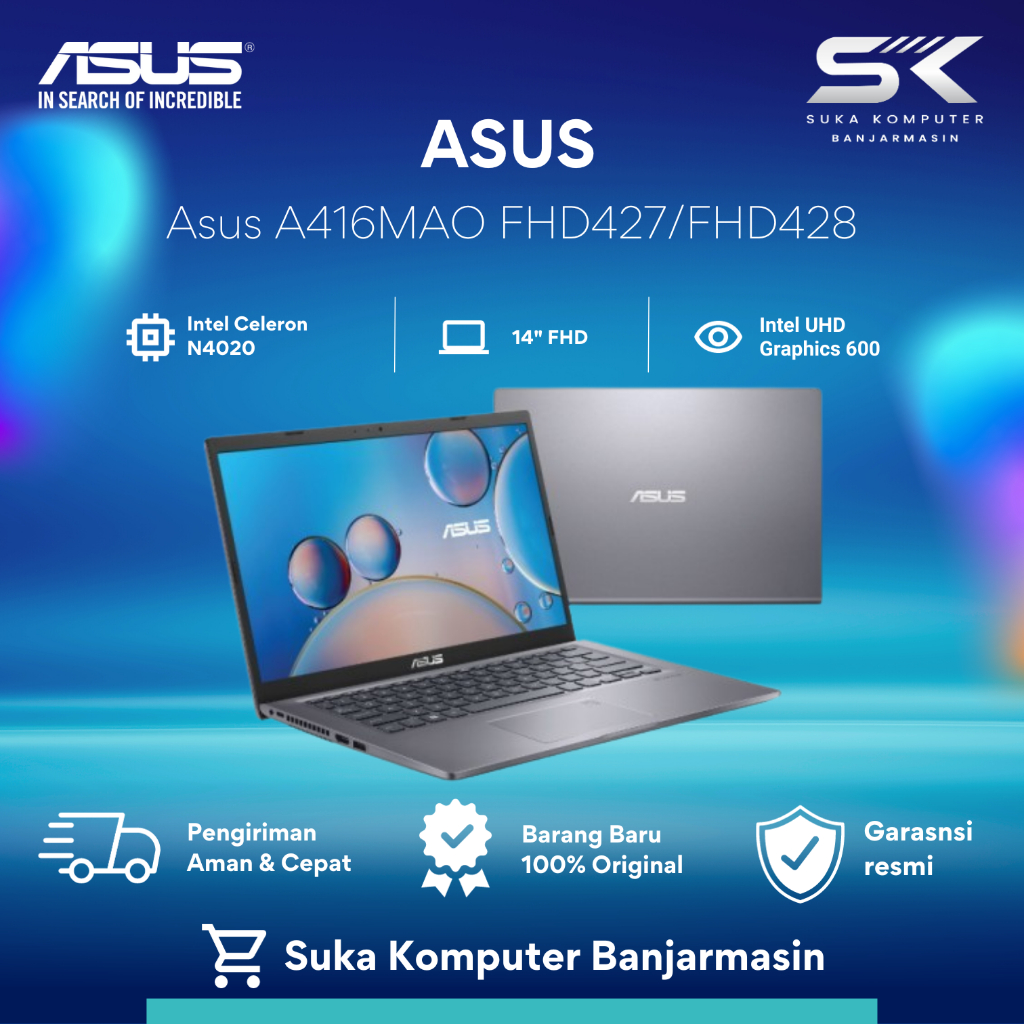 Jual Asus VivoBook 14 A416MAO-FHD427/428 /Intel N4020/8GB/256GB SSD/W11 ...