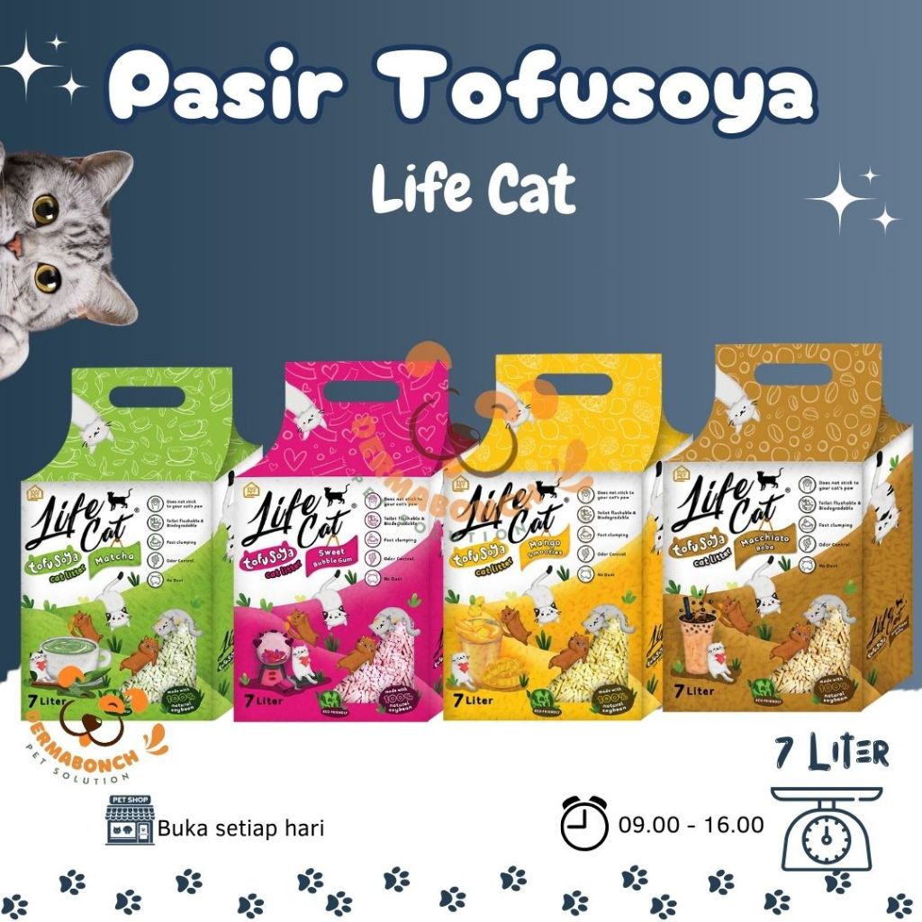 Jual PASIR KUCING TOFU / SOYA PASIR GUMPAL LIFE CAT (LIFECAT) TOFU/SOYA ...
