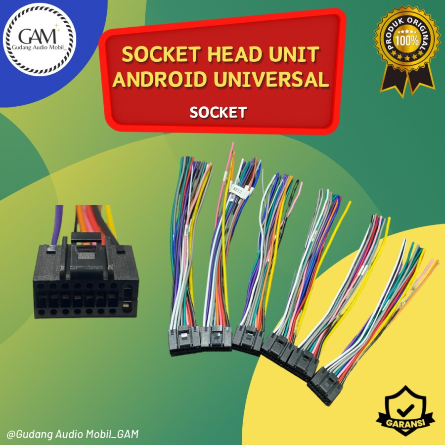 Jual SOKET HEAD UNIT ANDROID UNIVERSAL / SOKET 16 PIN | Shopee Indonesia