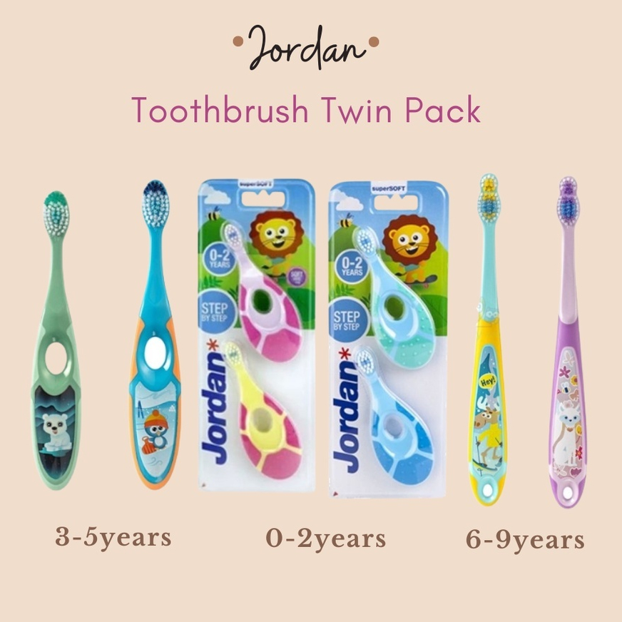 Jual Jordan Kids TWIN PACK Step 1 Twin Toothbrush isi 2pcs - Sikat Gigi ...