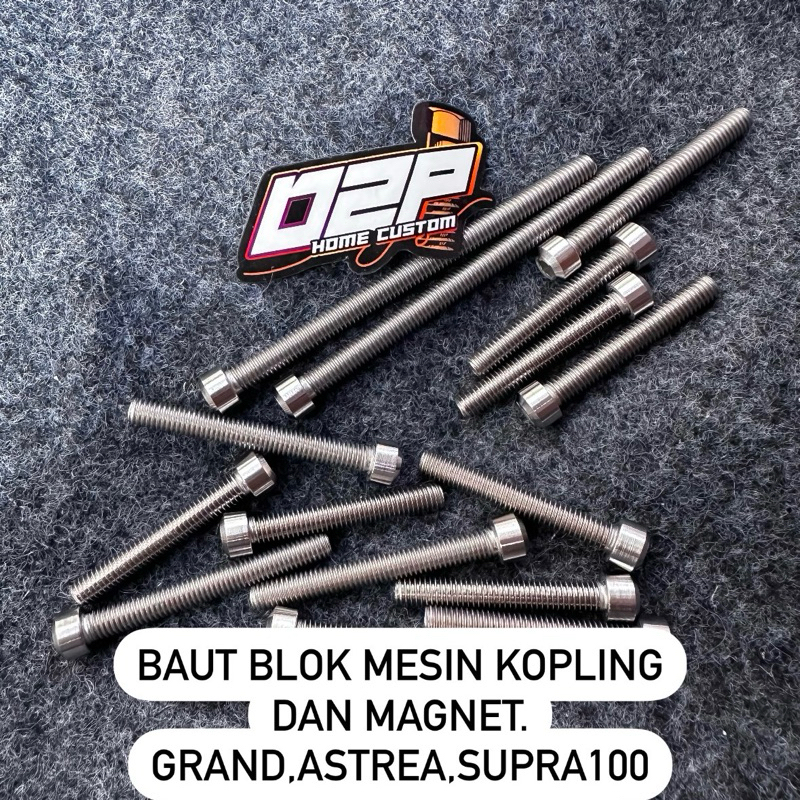 Jual baut blok mesin, baut blok kopling dan magnet grand,astrea,supra L stainless custom ...