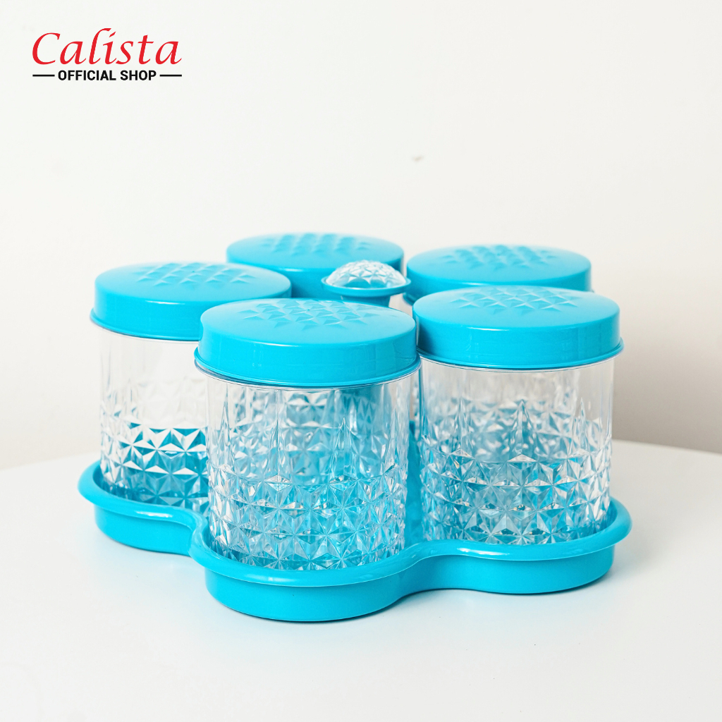 Jual Calista Toples Kristal Lima Daun Toples Set Kue Lebaran 6 in 1 ...