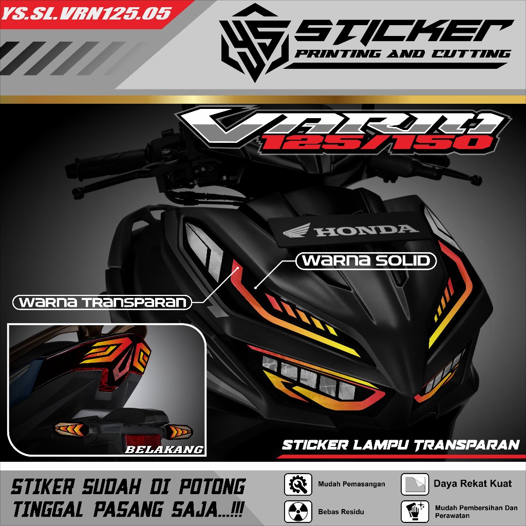 Jual STIKER Alis lampu VARIO NEW 125 GEN-1 & GEN-2 - variasi lampu keren terbaru stiker custom ...