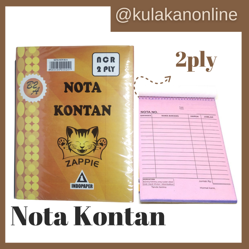 Jual Nota Kontan Besar Zappie Indopaper 2 PLY NCR (1 Pak isi 10 buku ...