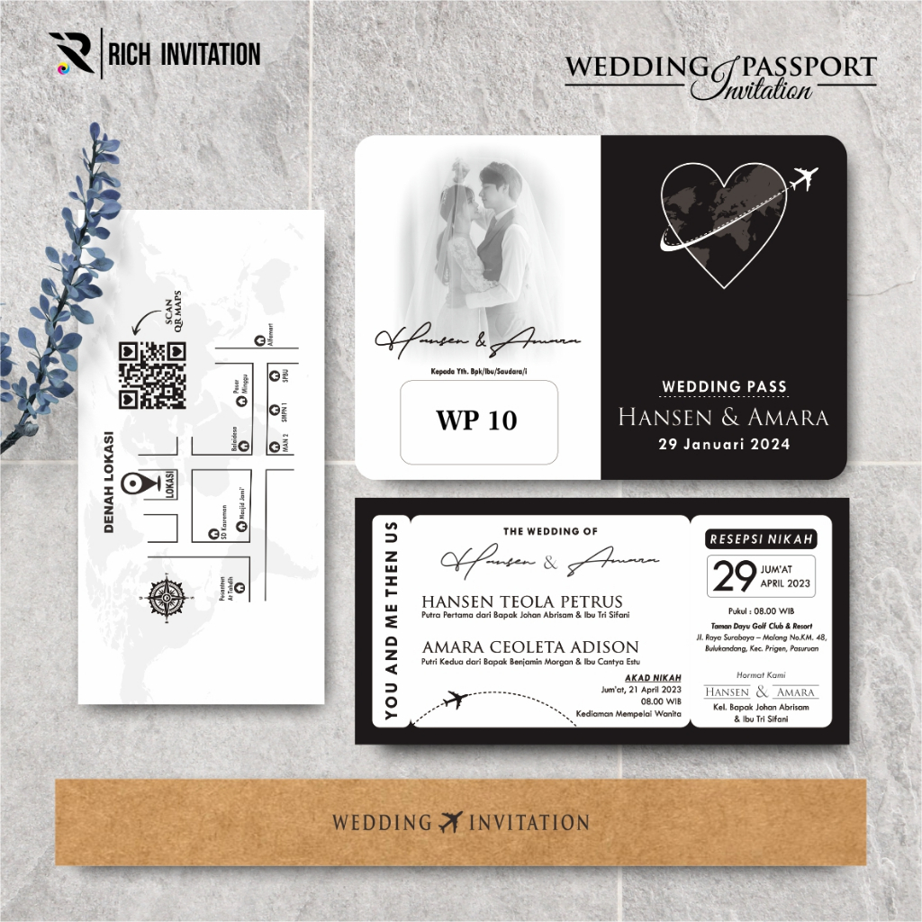 Jual UNDANGAN PERNIKAHAN AESTHETIC - UNDANGAN NIKAH WEDDING PASSPORT ...